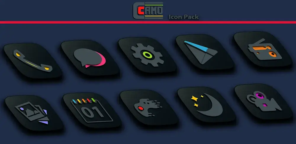 Camo Dark Icon Pack v1.7.1 APK (Full Version) Download