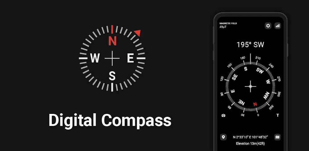Digital Compass v18.1 MOD APK (Premium Unlocked) Download