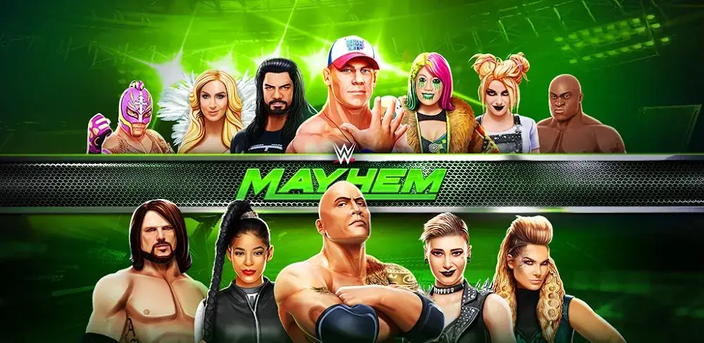 WWE Mayhem v1.96.126 MOD APK (One Hit, God Mode, Money, NoBan) Download