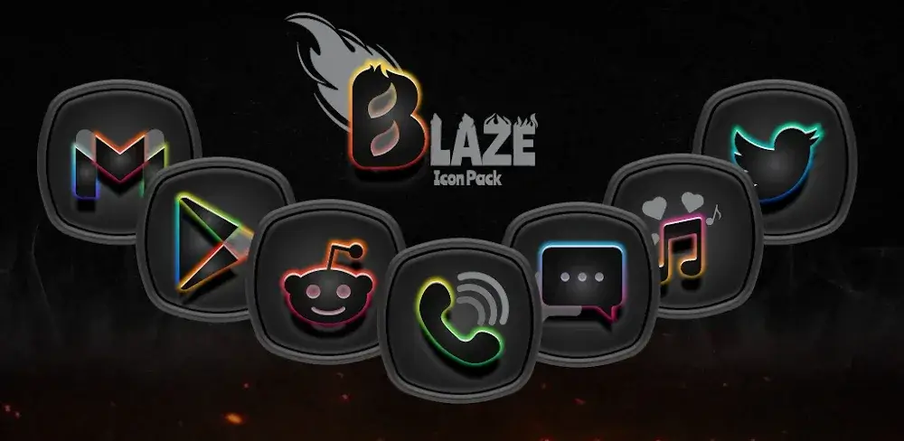 Blaze Dark Icon Pack APK v3.1.9 (Full Version) Download