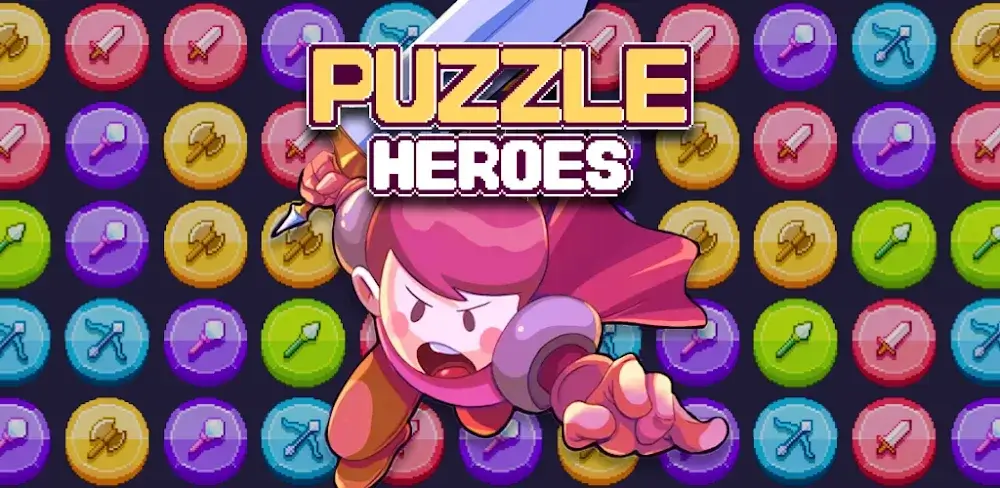 Puzzle Heroes: RPG Match Quest v1.1.0 MOD APK (Menu, Damage, Unlimited Gems) Download