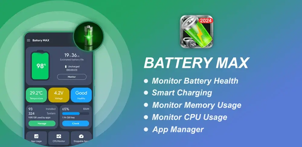 Battery MAX v1.1.9 MOD APK (Premium Unlocked) Download