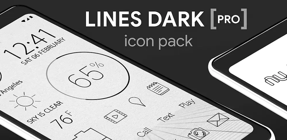 Lines Dark Pro - Icon Pack v3.6.7 APK (Full Version) Download