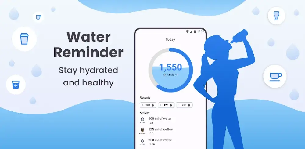 Water Reminder v1.2.1 MOD APK (Premium Unlocked) Download