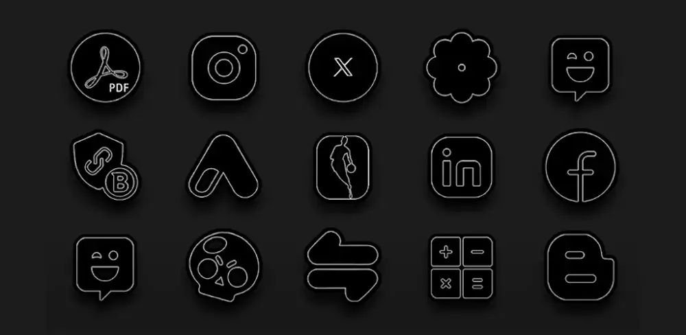 Blackline Icon Pack v1.1 APK (Full Version) Download
