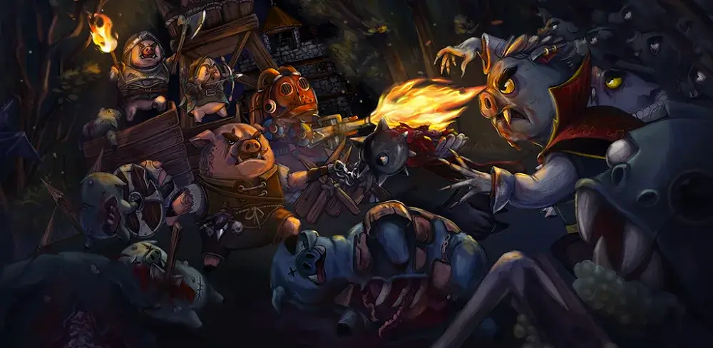 Pigs Wars: Vampire Blood Moon v1.3.03 MOD APK (Menu, God Mode) Download