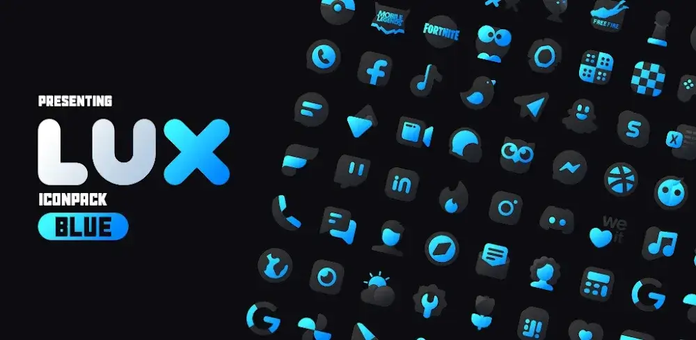 Blue Icon Pack : LuXBlue v5.1 APK (Full Version) Download