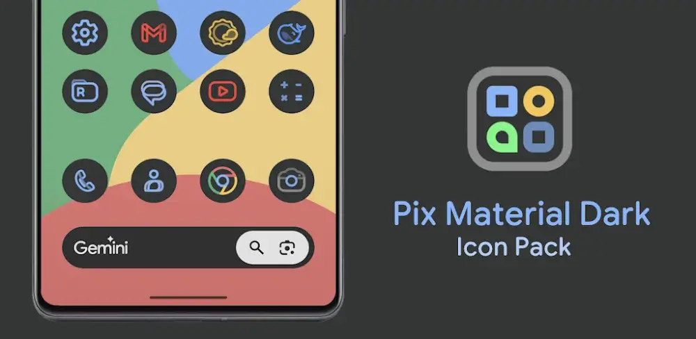 Pix Material Dark Icon Pack v8.5.Build APK (Full Version) Download