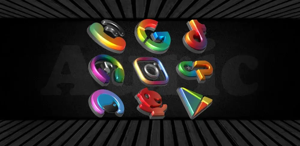 Auric Dark 3D Icon Pack v3.0.3 APK (Full Version) Download