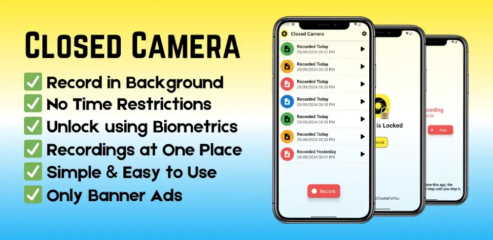 Closed Camera - Video Recorder v19.1.0 MOD APK (Premium Unlocked) Download