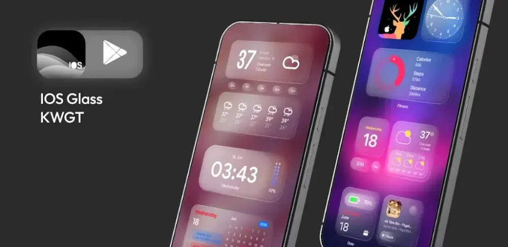 iOS Glass KWGT iOS 26 Inspired v3.0.1 APK (Full Version) Download