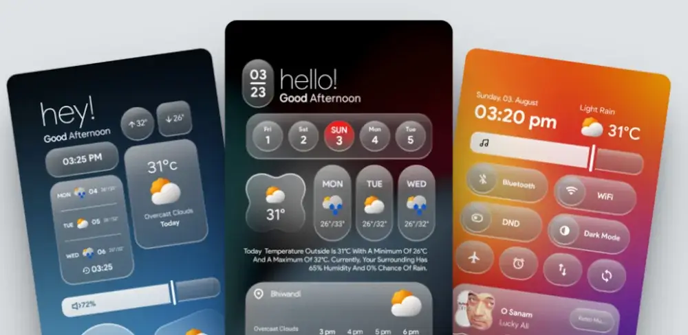 Android 16 Glass KWGT v1.0.4 APK (Full Version) Download