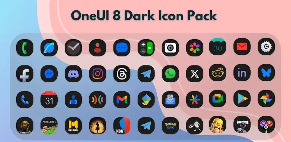 OneUI 8 Dark Icon Pack v2.2 APK (Full Version) Download