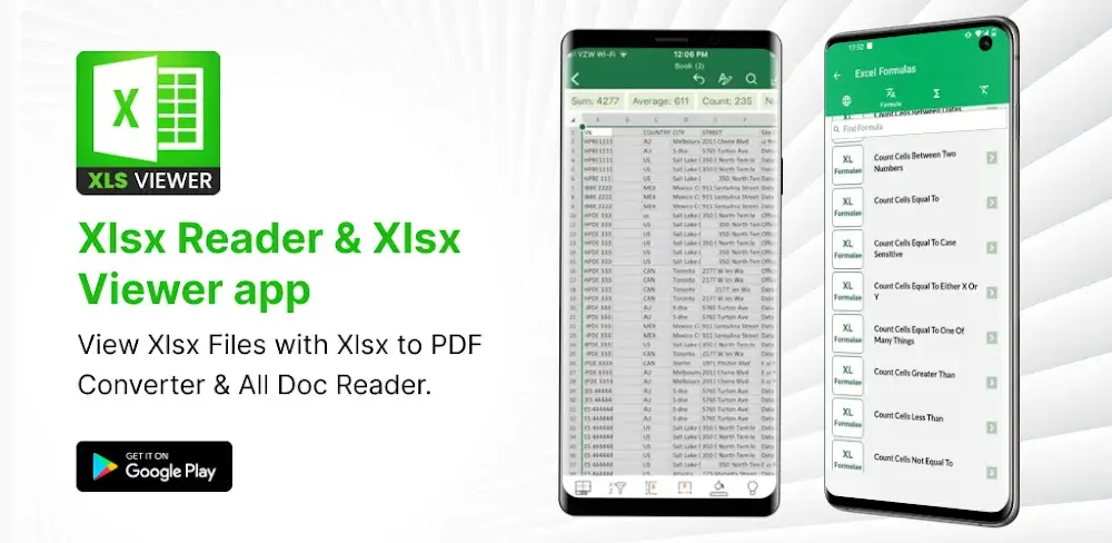 Xlsx File Reader & Xls Viewer v4.1.6 MOD APK (Premium Unlocked) Download
