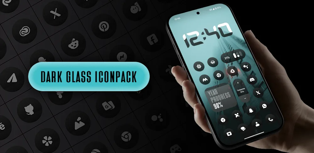 DarkGlass Icon Pack v1.1 APK (Full Version) Download