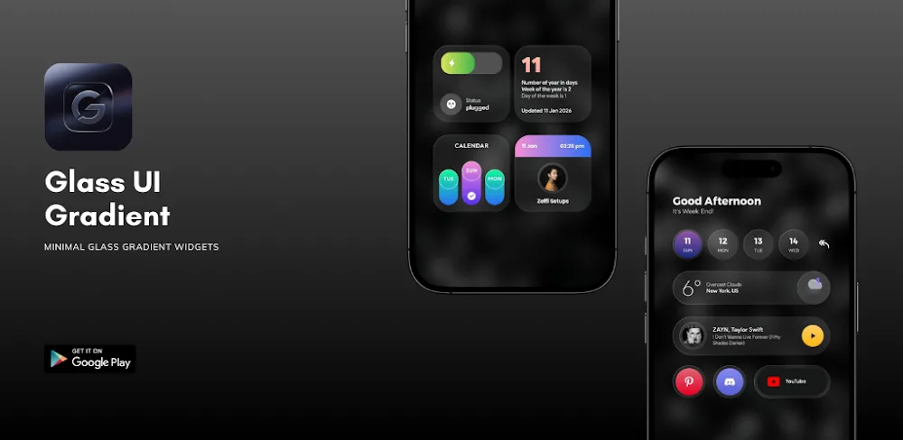 Glass UI Gradient KWGT v2.6.8 APK (Full Version) Download