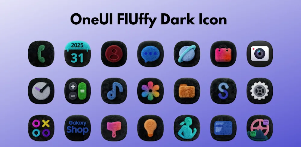 OneUI Fluffy Dark Icons v1.4 APK (Full Version) Download