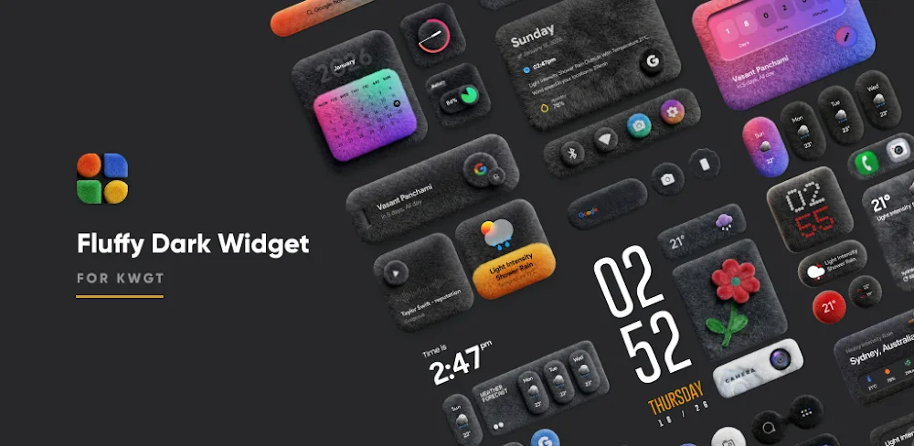 Fluffy Dark Widgets v4.0 APK (Full Version) Download