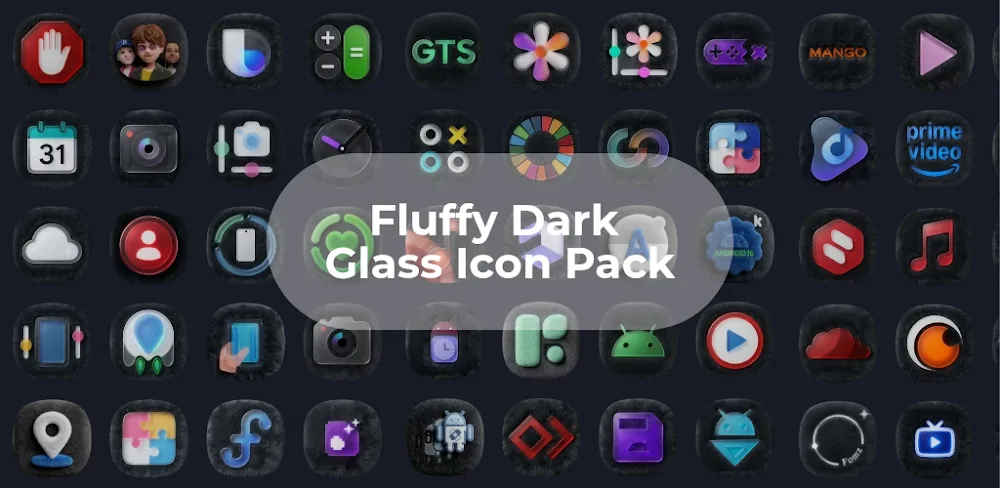 OneUI Fluffy Dark Glass Icons v1.7 APK (Full Version) Download