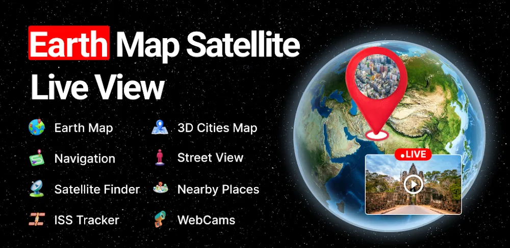 Earth Map Satellite Live View v1.1.0.55 MOD APK (Premium Unlocked) Download